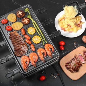 AONI Raclette Table Grill, Korean BBQ Grill Electric Indoor Cheese Raclette, Removable Non-Stick Surface, Temperature Control & Dishwasher Safe, 1200W