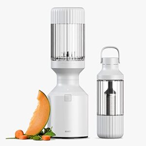 beast blender + hydration system | blend smoothies and shakes, infuse water, kitchen countertop design, 1000w (cloud white)