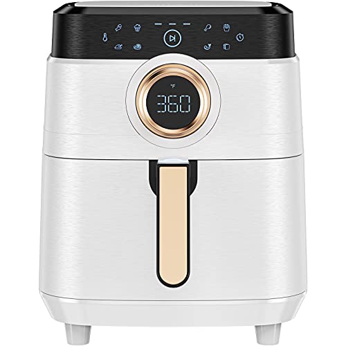 Air Fryer, Airfryer Oven Large Air Fryer 1700W 8-in-1 with Touch Screen Air Fryers Detachable Dishwasher Safe Nonstick Basket Freidora de Aire 36 Recipes BPA & PFOA Free 5.8 QT White Air Fryer