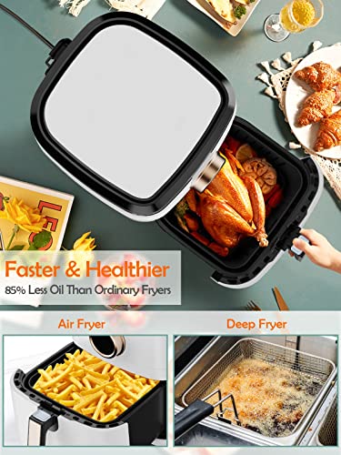 Air Fryer, Airfryer Oven Large Air Fryer 1700W 8-in-1 with Touch Screen Air Fryers Detachable Dishwasher Safe Nonstick Basket Freidora de Aire 36 Recipes BPA & PFOA Free 5.8 QT White Air Fryer