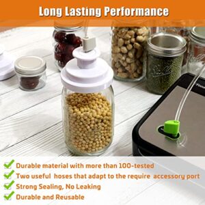 Jar Sealer Kits for FoodSaver Vacuum Sealer Food Storage with Two Accessory Hoses for Mason Jars with Regular and Wide Mouth, Additional Accessory Hose Compatible with More FoodSaver Sealers