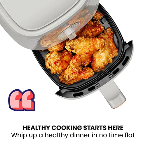 Chefman TurboFry 2-Quart Air Fryer, Dishwasher Safe Basket & Tray, Use Little to No Oil For Healthy Food, 60 Minute Timer, Fry Healthier Meals Fast, Heat And Power Indicator Light, Temp Control, White