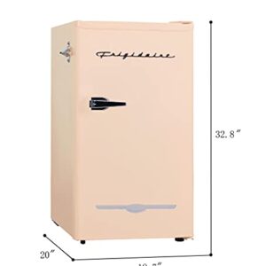 Frigidaire EFR376-CORAL Retro Bar Fridge Refrigerator with Side Bottle Opener, 3.2 cu. Ft, Coral