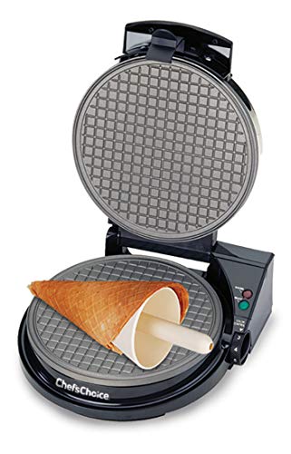 Chef’sChoice 838 WaffleCone Express Nonstick Ice Cream Cone Maker Creates Delicious Homemade Sugar and Waffle Cones Easy to Clean, Silver