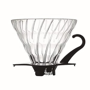 hario v60 glass coffee dripper, size 02, black