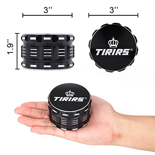 TIRIRS Large Grinder for Spice (3", Black)