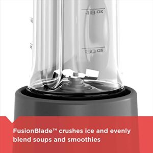 BLACK+DECKER FusionBlade Personal Blender with Two 20oz Personal Blending Jars, Gray, PB1002G