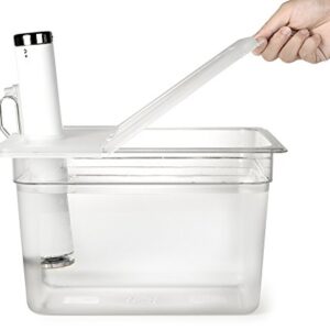 EVERIE Sous Vide Container 12 Quart with Hinge Lid and Sous Vide Rack Compatible with Breville Joule