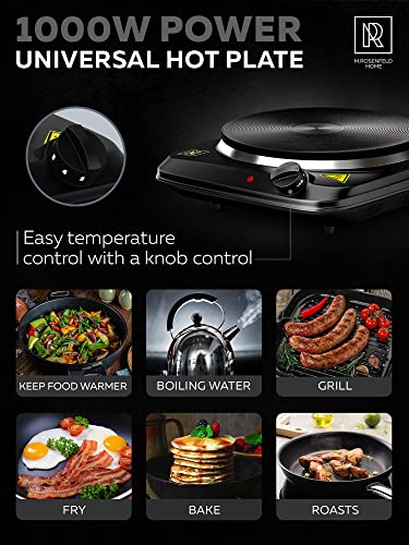 Hot Plate for Candle Making - Electric Hot Plate for Melting Wax - Electric Stove Burners - 1000W Hot Plates For Cooking, Portable Stove Top - Cofee Maker to brew coffee in the Moka Pot