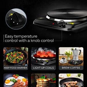 Hot Plate for Candle Making - Electric Hot Plate for Melting Wax - Electric Stove Burners - 1000W Hot Plates For Cooking, Portable Stove Top - Cofee Maker to brew coffee in the Moka Pot