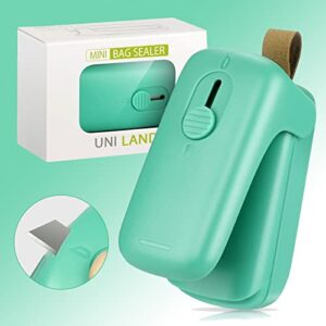 uniland mini bag sealer,portable heat sealer for plastic bags,chip bag sealer,handheld vacuum sealer,sealer and cutter,bag resealer machine(battery included).(blue).