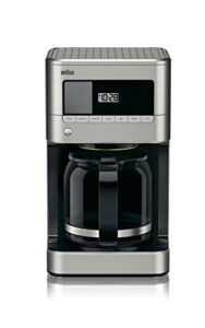 braun kf7070 brewsense drip glass coffeemaker, 12 cup, stainless steel