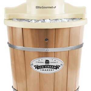 Elite Gourmet EIM-924L, 4 Qt. Electric Motorized Ice Cream Maker Ice & Rock Salt, 4Qt. Freezing Canister, Creamy Ice Cream, Gelato, Frozen Yogurt, or Sorbet, Recipe Booklet