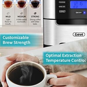 10-Cup Drip Coffee Maker, Grind and Brew Automatic Coffee Machine with Built-In Burr Coffee Grinder, Programmable Timer Mode and Keep Warm Plate, 1.5L Large Capacity Water Tank,900W, Black