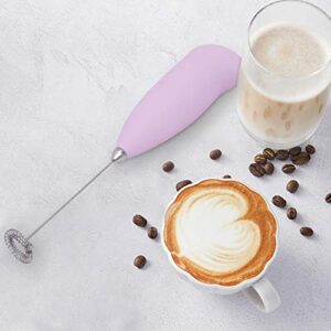 SONWELL Coffee Milk Frother Handheld, Drink Coffee Mixer with Stainless Steel Stand, Battery Operated Electric Foam Maker, Milk Foamer for Lattes, Frappe, Matcha, Hot Chocolate PINK,Halloween Gifts