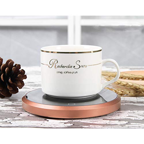 Coffee Mug Warmer - KRGMNHR 18Watt Auto Shut Off Cup Warmer for Home Office Desk Use, Electric Beverage Warmer Heating Plate for Cocoa,Tea, Water, Milk, Rose Gold