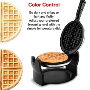 Gourmia GWM448 Rotating Waffle Maker - 180° Rotation - Variable browning control - Indicator lights - Easy to clean - Stainless steel