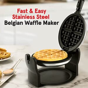 Gourmia GWM448 Rotating Waffle Maker - 180° Rotation - Variable browning control - Indicator lights - Easy to clean - Stainless steel