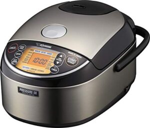 zojirushi np-nwc10xb pressure induction heating rice cooker & warmer, 5.5 cup, stainless black, made in japan