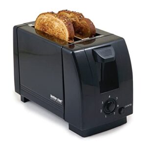 better chef economic 2-slice toaster | darkness control | crumb tray | fits bagel slice (black)