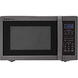 sharp carousel 1.4 cu. ft. 1100w countertop microwave oven in black stainless steel