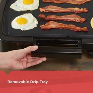 BLACK+DECKER Family-Sized Electric Griddle with Warming Tray & Drip Tray, GD2051B