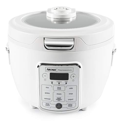 Aroma Housewares Professional 20-Cup(cooked) / 4Qt. Digital Rice Cooker/Multicooker, Automatic Keep Warm and Sauté-then-Simmer Function, white (ARC-1230W)