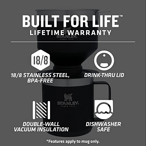 Stanley 10-09566-041 The Camp Aluminum Pour Over Set Matte Black NA, 590L