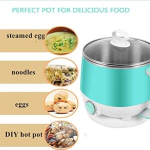 DCIGNA 1.5L Electric Hot Pot, Noodle Cooker, Mini Hot Pot, Egg Cooker, Stainless Steel Shabu Shabu Hot Pot With Free Stainless Steel Rack, 110V 600W - For Boiling Water, Eggs, Cooking, Noodles