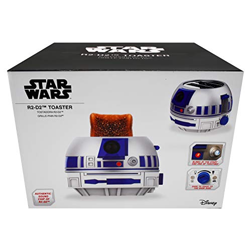 Uncanny Brands Star Wars R2D2 Deluxe Toaster - Lights-Up and Makes Sounds Like Artoo