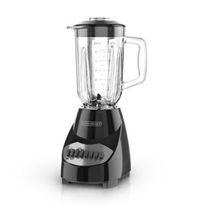 black+decker countertop blender with 5-cup glass jar, 10-speed settings, black, bl2010bg