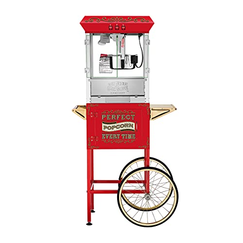 Great Northern Popcorn 5995 10 oz. Perfect Popper Popcorn Machine with Cart - Red