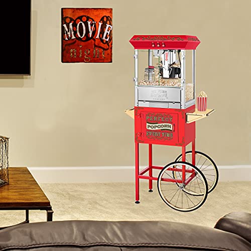 Great Northern Popcorn 5995 10 oz. Perfect Popper Popcorn Machine with Cart - Red