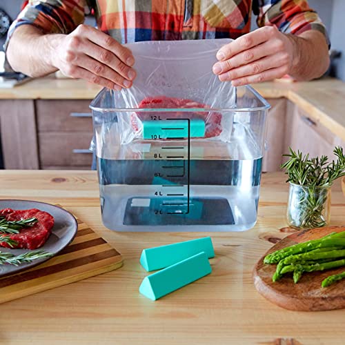 Sous Vide Weights – Keep Bags Submerged In Place and Eliminate Floating Food – Set of 3 Weights 6.2 Ounces - Food Safe Silicone and Stainless Steel - Better Performance than Magnets, Clips or Rack