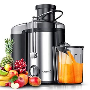 juicer, easehold juicer machines, vegetable and fruit centrifugal juicer, 600w juice extractor, 2-speed setting, anti-drip with juice jug and pulp container