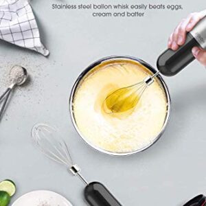 KOIOS 800W Immersion Hand Blender, Multifunctional 5-in-1 Low Noise Stick Mixer, 9-Speed, Stainless Steel, Titanium Plated Blade, includes 600ml Mixing Beaker, 800ml Chopper, Whisk Attachment, and Milk Frother