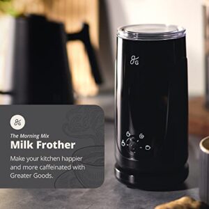 Greater Goods Instant Milk Frother - Froth Foam for Coffee, Espresso Beverages, Hot Cocoa, and More | An Electric Milk Steamer and Frother with 4 Easy to Use Modes | Designed in St. Louis