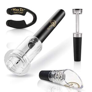 Wine Ziz Professional Wine Accessories Gift Box | Air Pressure Pump Bottle Opener | Foil Cutter | Aerator Pourer | Vacuum Stopper For Wine Lovers | Amazingly Simple Wine Opener Air Pressure Gift-able