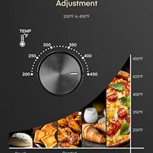 Toaster Oven, 6-Slice Toaster and Countertop Oven, Stainless Steel Multifunction Toaster Oven with Timer - Toast - Bake - Broil 1500 Watt Power Includes Baking Pan and Baking Rack, Black, 24QT