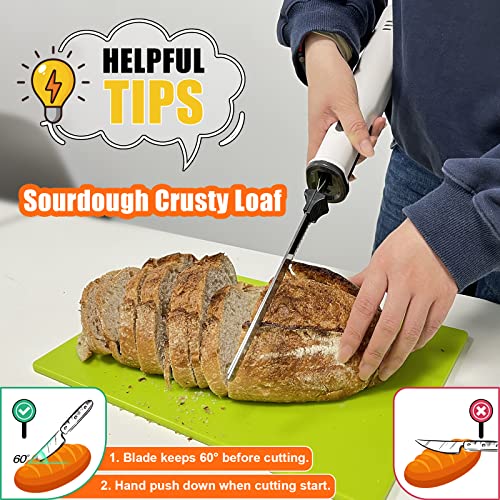 ENERTWIST Cordless Electric Carving Knife 1S Quick Start One-Hand Operation Easy to Use with Safety Lock Button for Carving Bread,Turkey, Poultry,Crafting Foam