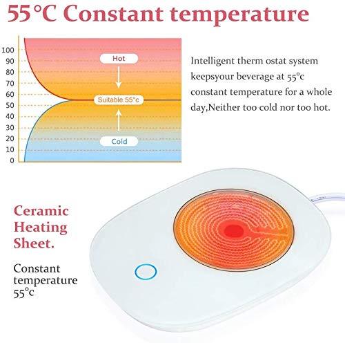 Coffee Mug Warmer, Cup Warmer for Desk Automatic Shut Off, Beverage Warmers with Touch Screen Switch for Coffee, Water, Milk, Tea