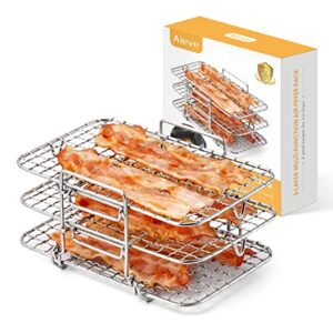 aieve air fryer rack compatible with ninja dual air fryer, 304 stainless steel multi-layer dehydrator rack toast rack air fryer accessories compatible with ninja dz201 air fryer ninja foodi air fryer