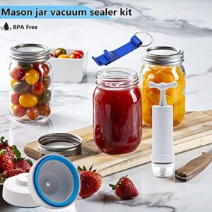 Vacuum sealer for jars Jar Vacuum Sealing Attachment Kit for Regular & Wide Mouth Canning Jars,Jar Sealer and Accessory Hose Compatible with FoodSaver Vacuum Sealer,with Jar Attachment-Adapter Hose- Manual Vacuum Pump