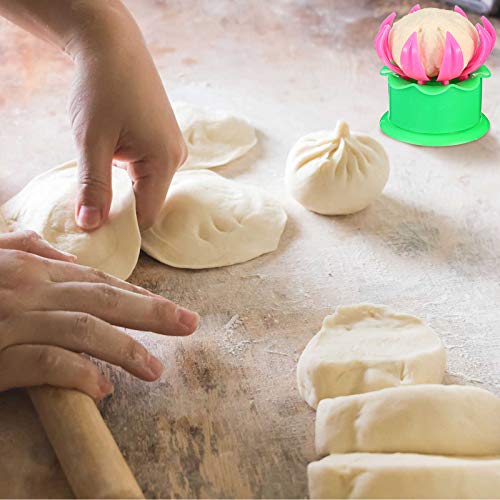 Chinese Baozi Maker Bun Dumpling Maker Plastic Steamed Bun Mold Stuffed Bun Making Mould Bun Cooking Tool Bao Steamer Dumpling Maker (2 Pieces)