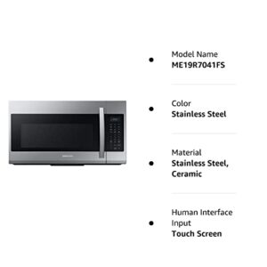 Samsung ME19R7041FS 1.9 Cu.Ft. Stainless Steel Over-The-Range Microwave