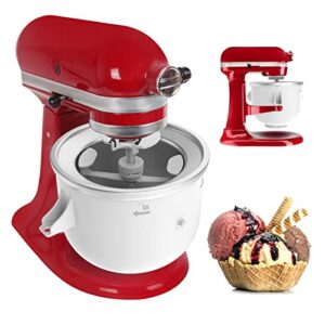 ice cream attachments compatible with kitchenaid stand mixer, frozen yogurt, ice cream and sorbet gelato maker bowl fits for 4.5qt and larger stand mixers