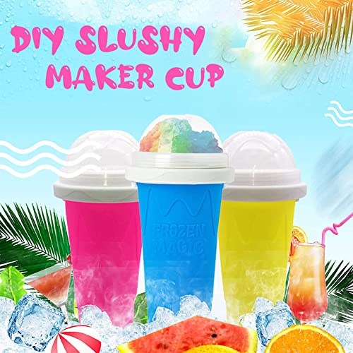 CHAOMIC 2PCS Slushie Cup, Magic Slushy Maker Squeeze Cup Smoothie Cups With Lids And Straws For Kids & Adults