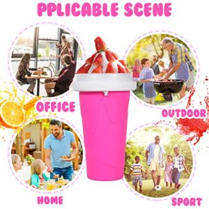 CHAOMIC 2PCS Slushie Cup, Magic Slushy Maker Squeeze Cup Smoothie Cups With Lids And Straws For Kids & Adults