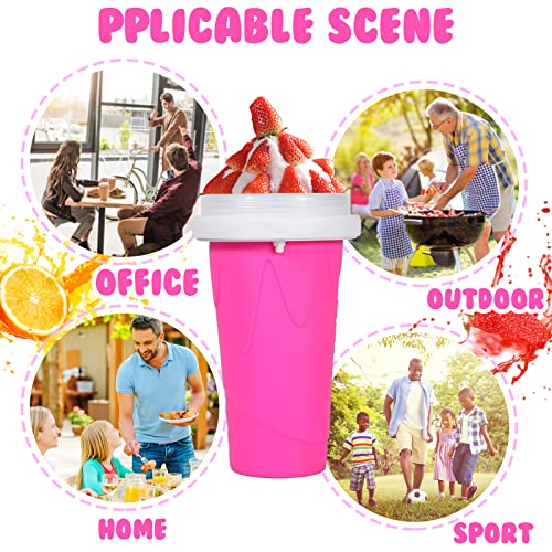 CHAOMIC 2PCS Slushie Cup, Magic Slushy Maker Squeeze Cup Smoothie Cups With Lids And Straws For Kids & Adults