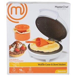 MasterChef Waffle Cone and Bowl Maker- Includes Shaper Roller and Bowl Press- Homemade Ice Cream Cone Baking Iron Machine, Fun Kitchen Appliance for Holiday Parties & Gift Giving